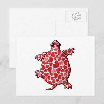 Valentine Turtles Holiday Postcard | Zazzle