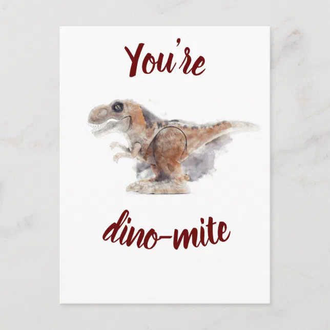 Valentine You are dino-mite Postcard | Zazzle