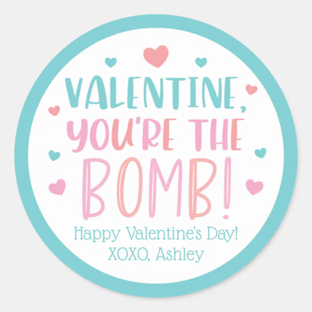 Valentine, You're The Bomb Stickers | Zazzle
