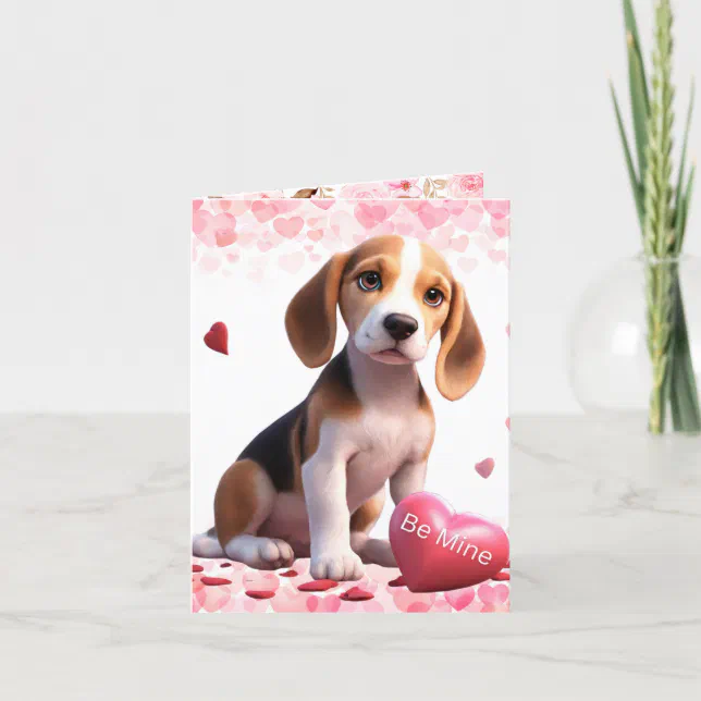 Valentines Beagle Be mine valentine Holiday Card | Zazzle