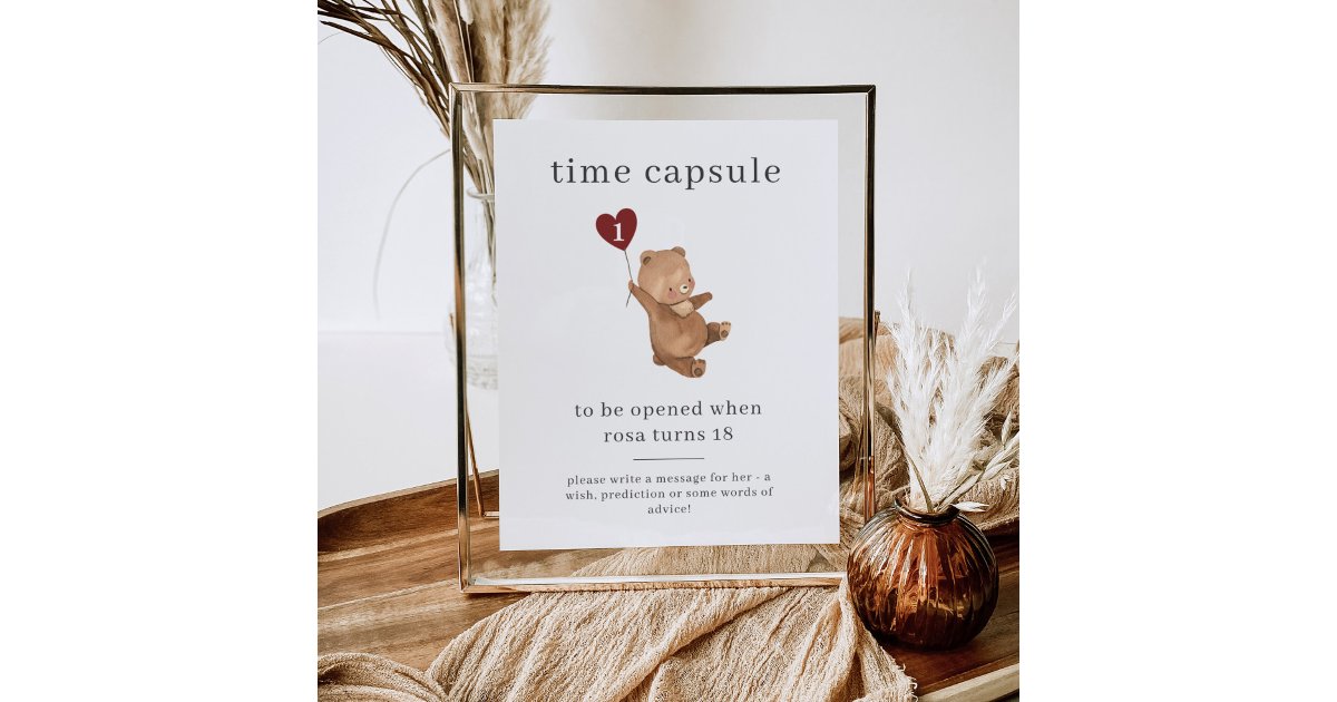 Valentines Bear Time Capsule Poster | Zazzle