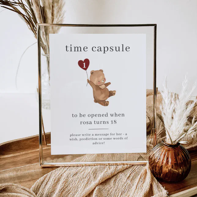 Valentines Bear Time Capsule Poster | Zazzle