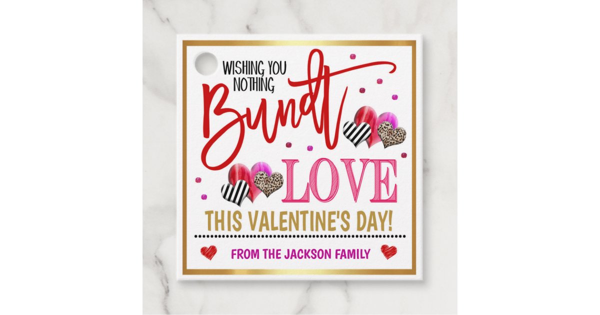 Valentine's Bundt Cake Gift Tag | Zazzle