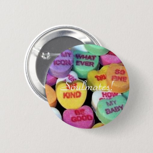 Valentine's candy hearts button | Zazzle