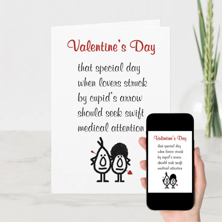 Valentine's Day - a funny Valentine's Day poem Holiday Card | Zazzle
