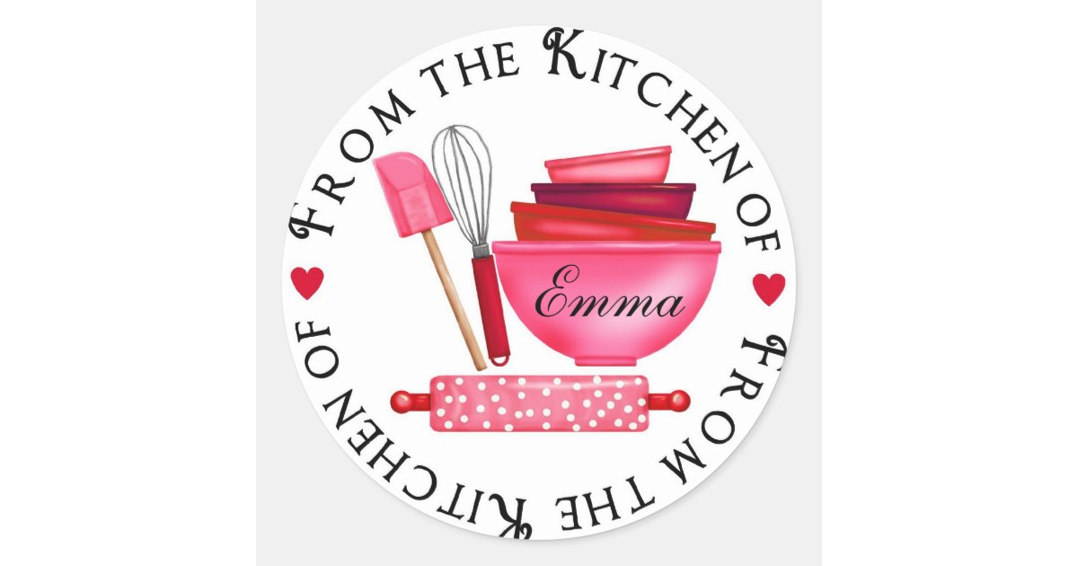 Valentines Day Baking Supplies Stickers | Zazzle
