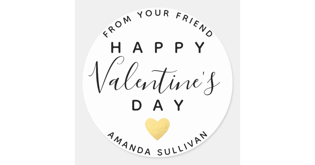 Valentine's day best friend label | Zazzle