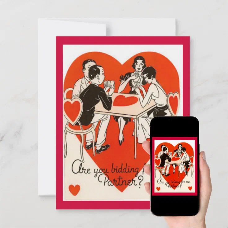 Valentine's Day Bridge Game Invitation | Zazzle