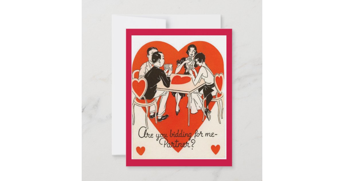 Valentine's Day Bridge Game Invitation | Zazzle