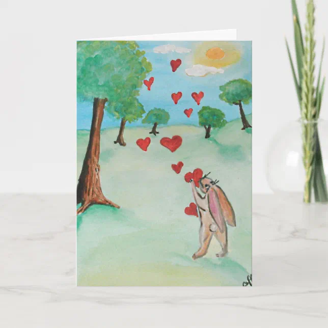 Valentines Day Bunny Love card | Zazzle