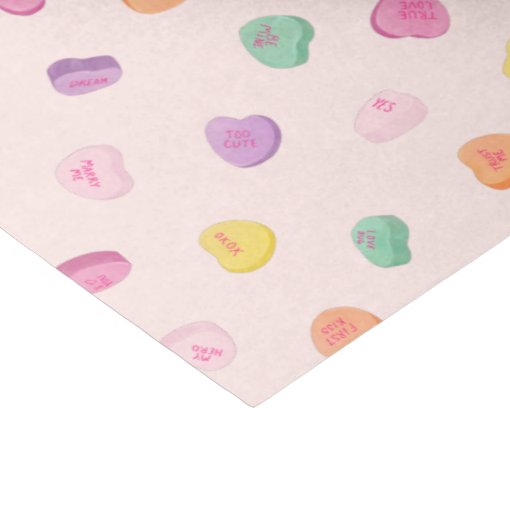Valentines Day Candy Hearts Pattern Tissue Paper | Zazzle