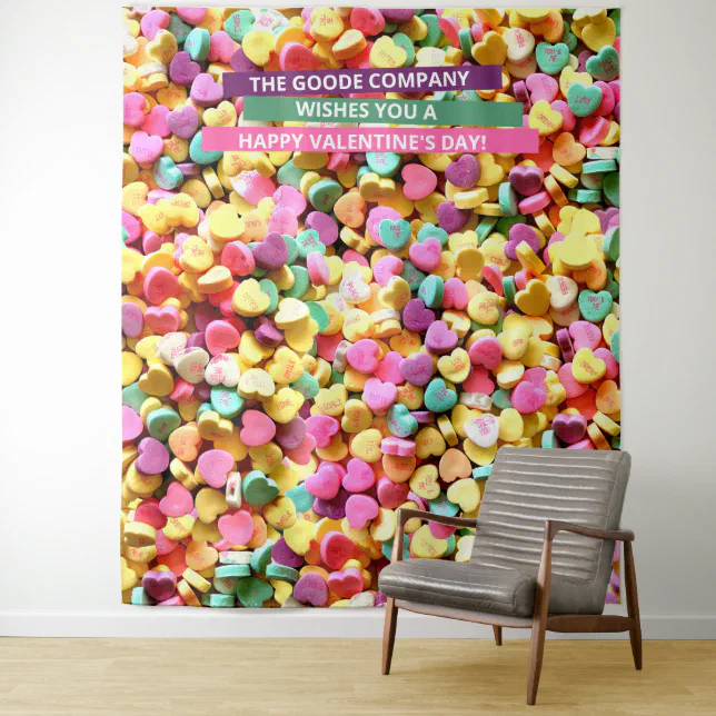 Valentines Day Candy Hearts | Photo Backdrop | Zazzle