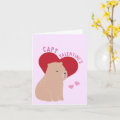 Valentine's Day Capybara Capy Valentine's Card | Zazzle