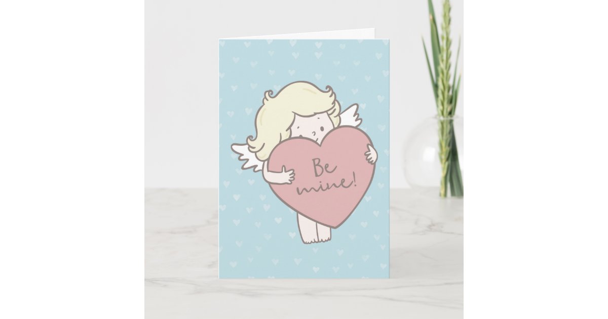Valentines Day card, 'be mine' cupid Holiday Card | Zazzle