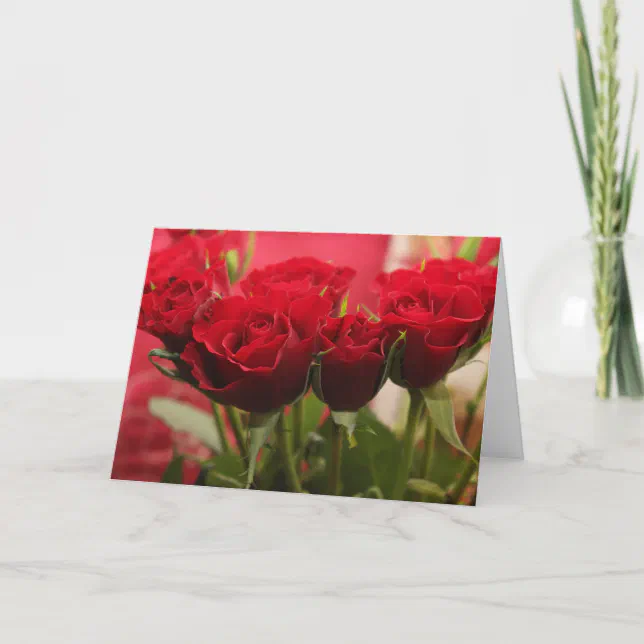 Valentine's Day Card with Roses | Zazzle
