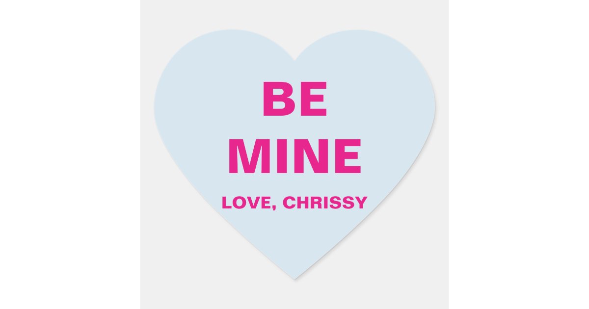 Valentine's Day Conversation Heart Heart Sticker | Zazzle