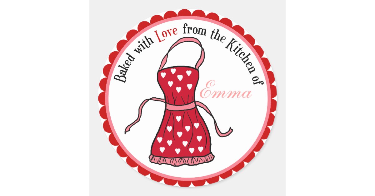 Valentines Day Cooking Apron Stickers | Zazzle