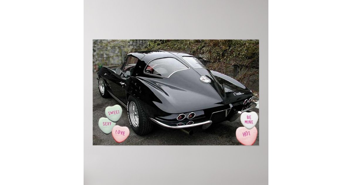 Valentine's Day Corvette Poster | Zazzle