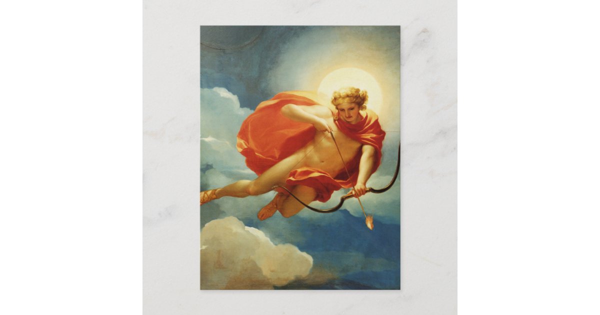 Valentine's Day Cupid Firing His Love Arrows Holiday Postcard | Zazzle