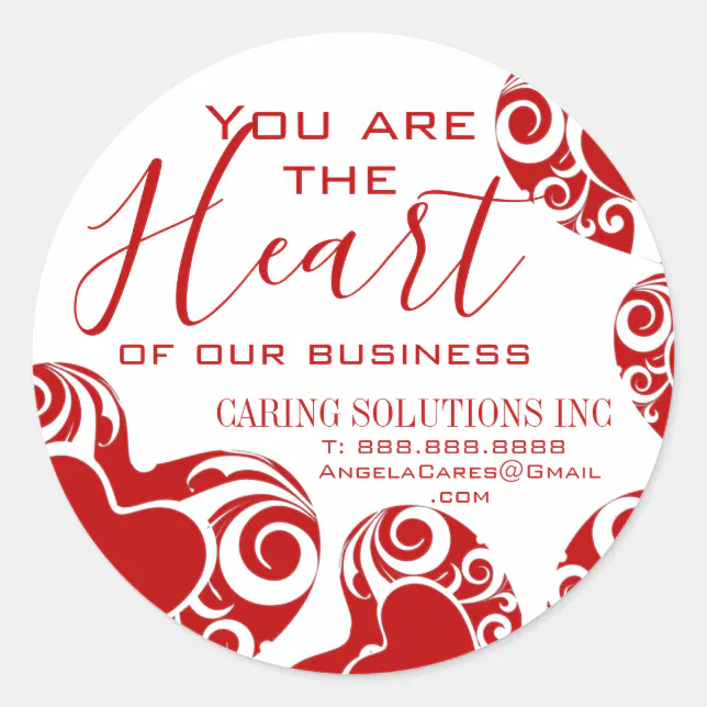 Valentines Day Customer Appreciation Classic Round Sticker | Zazzle