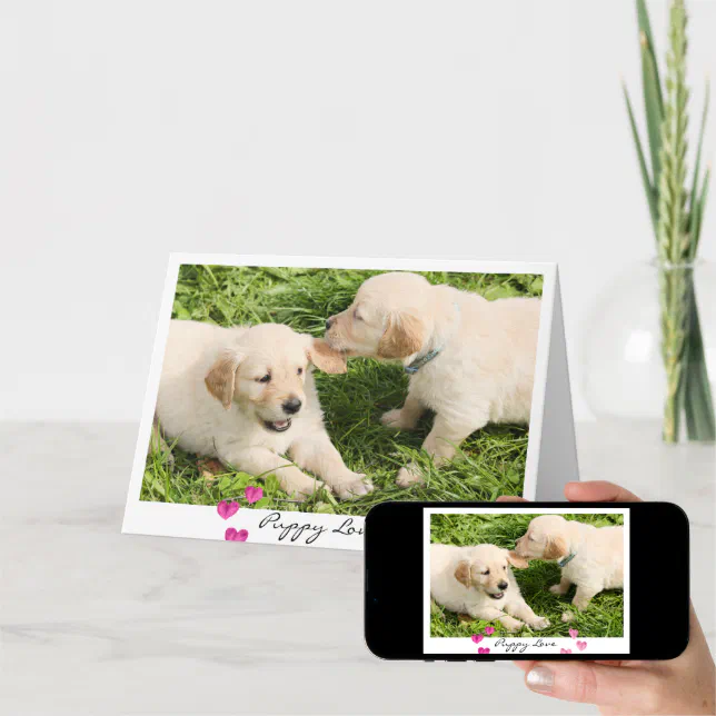 Valentine's Day Cute Dogs Puppy Love Holiday Card | Zazzle