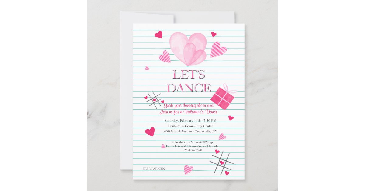 Valentine's Day Dance Party Invitation | Zazzle