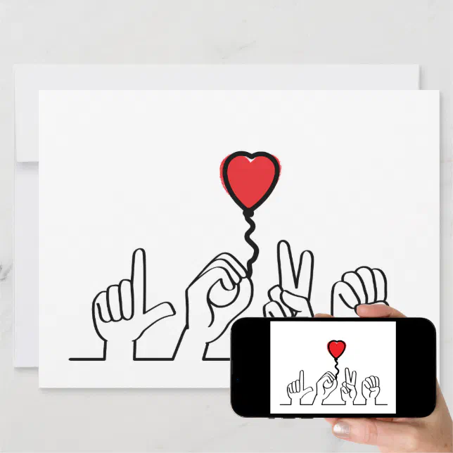 Valentine's Day. Deaf, sign-language love — love. Holiday Card | Zazzle