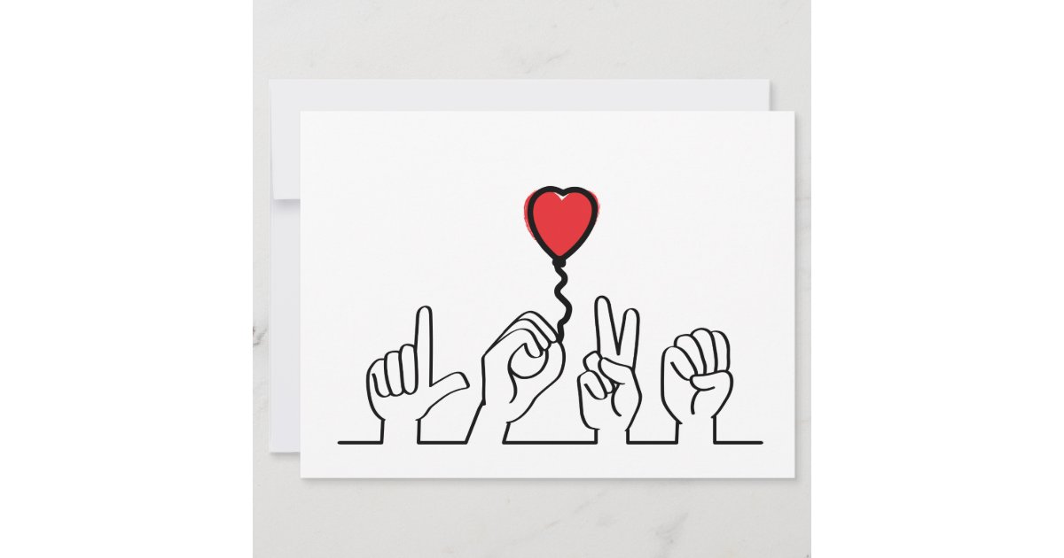 Valentine's Day. Deaf, sign-language love — love. Holiday Card | Zazzle