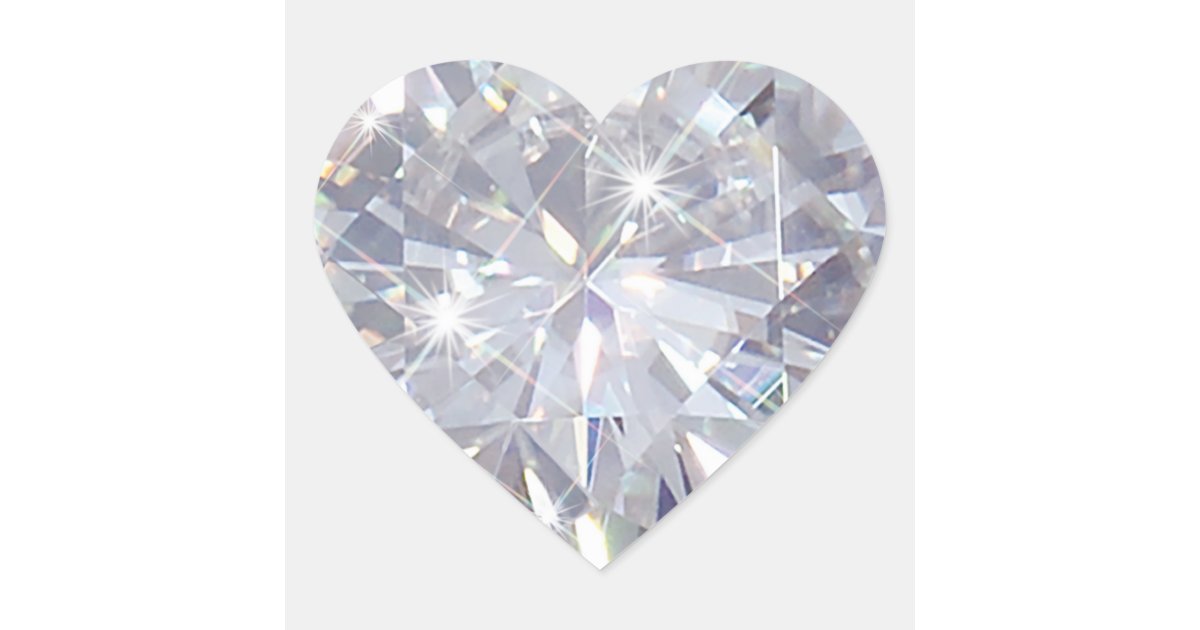 Valentine's Day - Diamonds Heart Sticker | Zazzle