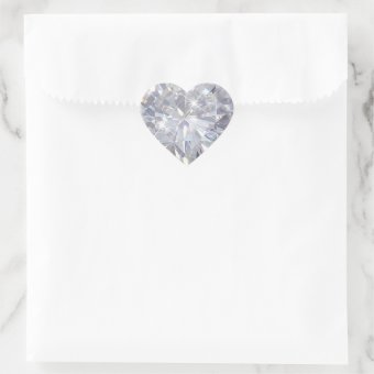 Valentine's Day - Diamonds Heart Sticker | Zazzle