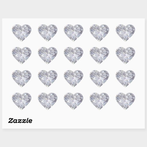 Valentine's Day - Diamonds Heart Sticker | Zazzle