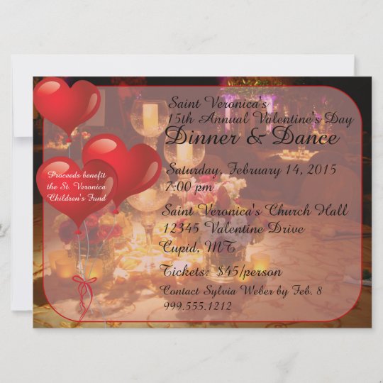 Valentine's Day Dinner Dance Invitations | Zazzle.com