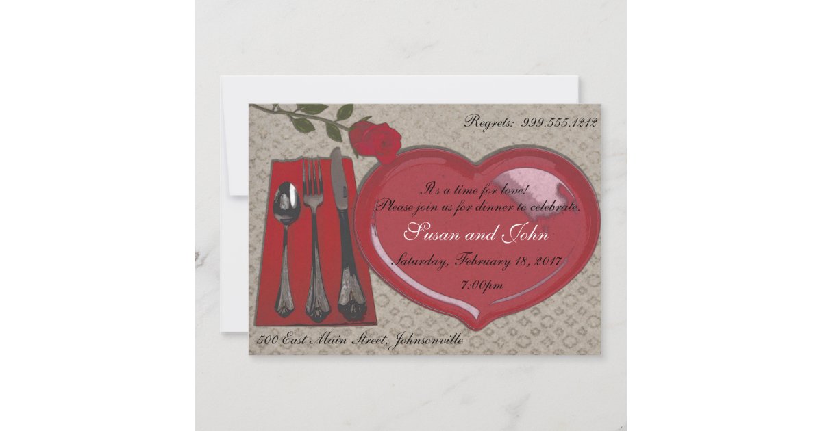 Valentine's Day Dinner Invitation | Zazzle