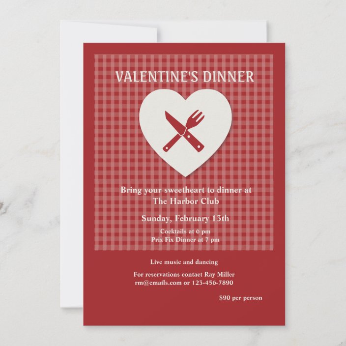 Valentine's Day Dinner Invitation | Zazzle.com