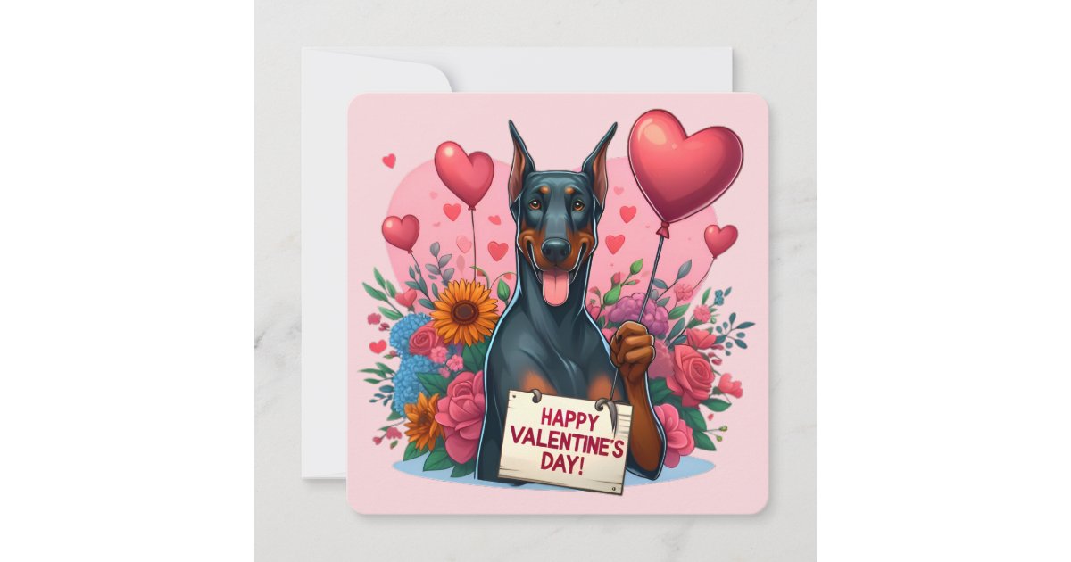 Valentine's Day - Doberman 1 - Card | Zazzle