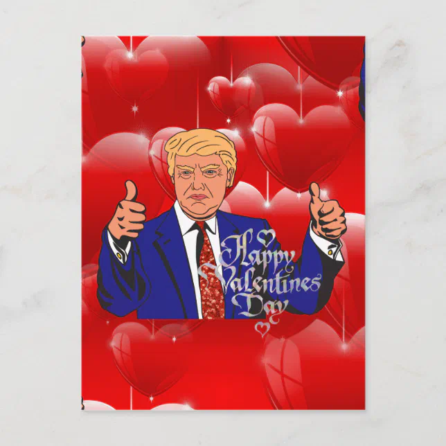 valentines day donald trump holiday postcard | Zazzle