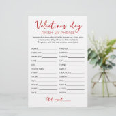 Valentine's day Finish my phrase Editable game | Zazzle
