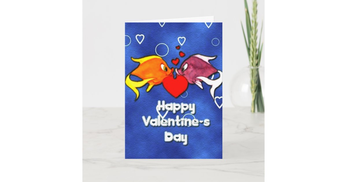 Valentine's Day Fish Card | Zazzle