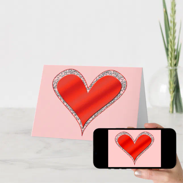 Valentine's Day Heart Card Template | Zazzle