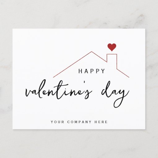Valentine's Day Heart Promotional Real Estate Postcard | Zazzle