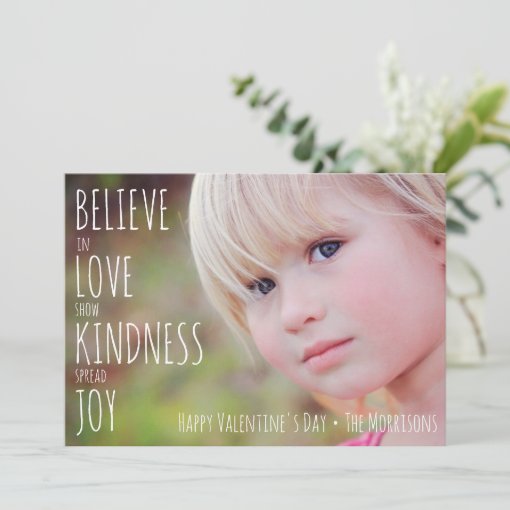Valentine's Day Hearts Love Kindness Joy Photo Holiday Card | Zazzle