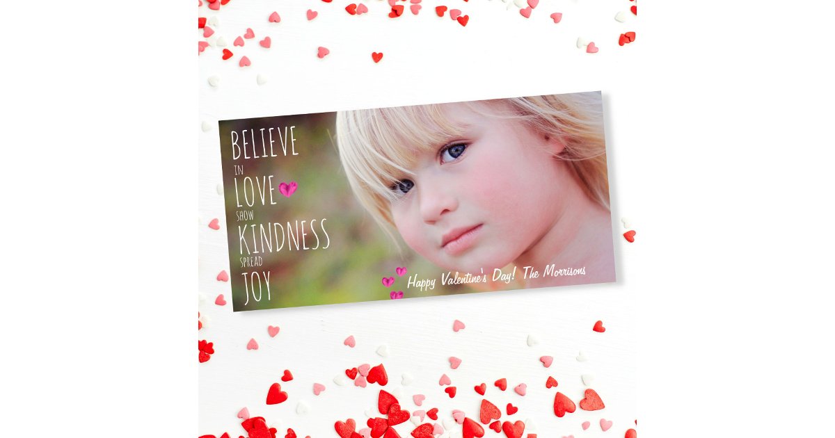 Valentine's Day Hearts Love Kindness Joy Photo Holiday Card | Zazzle