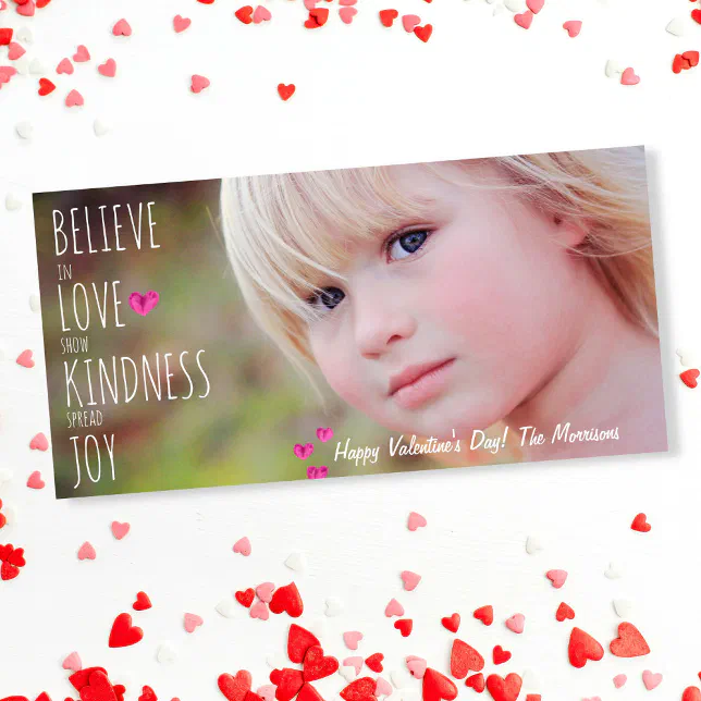 Valentine's Day Hearts Love Kindness Joy Photo Holiday Card | Zazzle