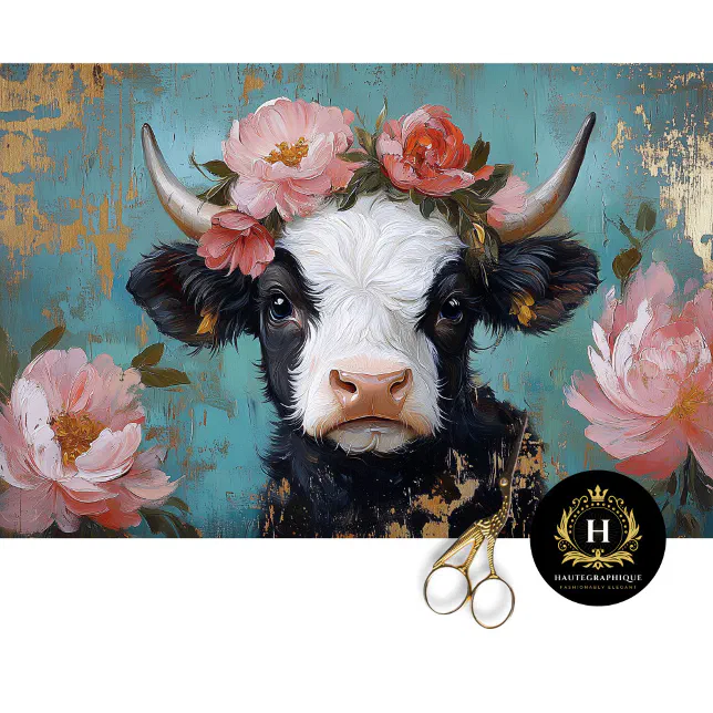 Valentines Day Highland Cow Rustic Decoupage Tissue Paper | Zazzle