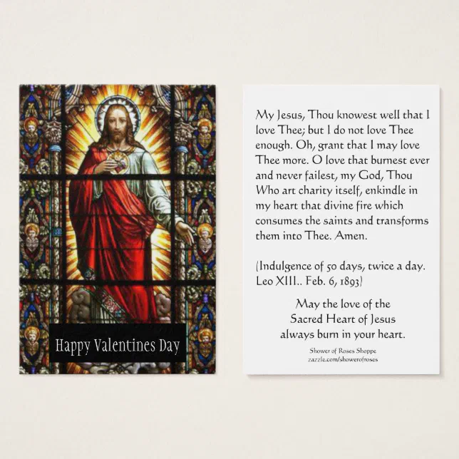 Valentines Day Holy Cards Sacred Heart of Jesus | Zazzle