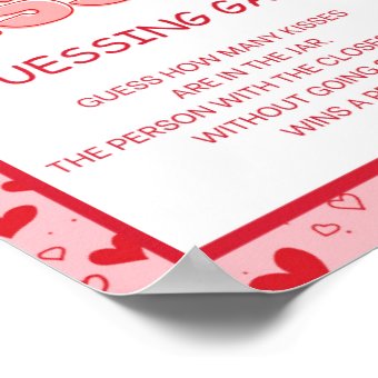 Valentine's Day Kisses Guessing Game Sign | Zazzle