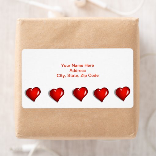 Valentine's Day Labels Hearts | Zazzle