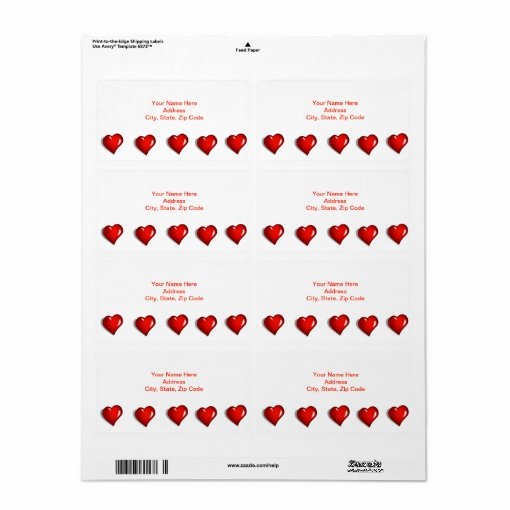 Valentine's Day Labels Hearts | Zazzle
