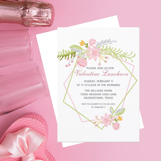 Valentines Day Ladies Luncheon Chic Galentines Invitation | Zazzle