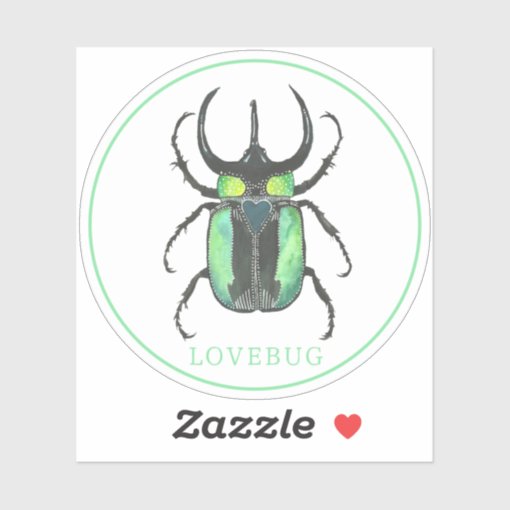 Valentine's Day Love Bug Sticker | Zazzle